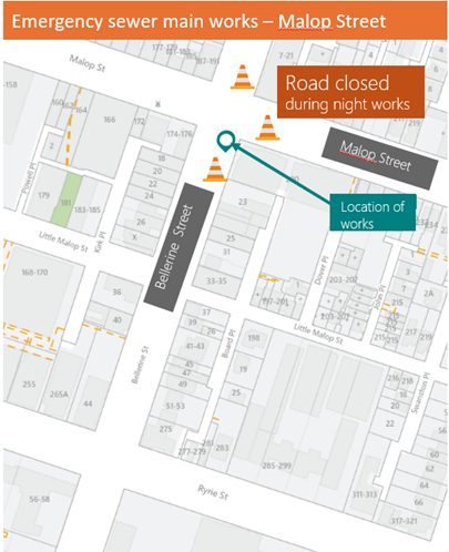 Corner Malop and Bellerine Streets - ongoing works | Bellerine Street ...